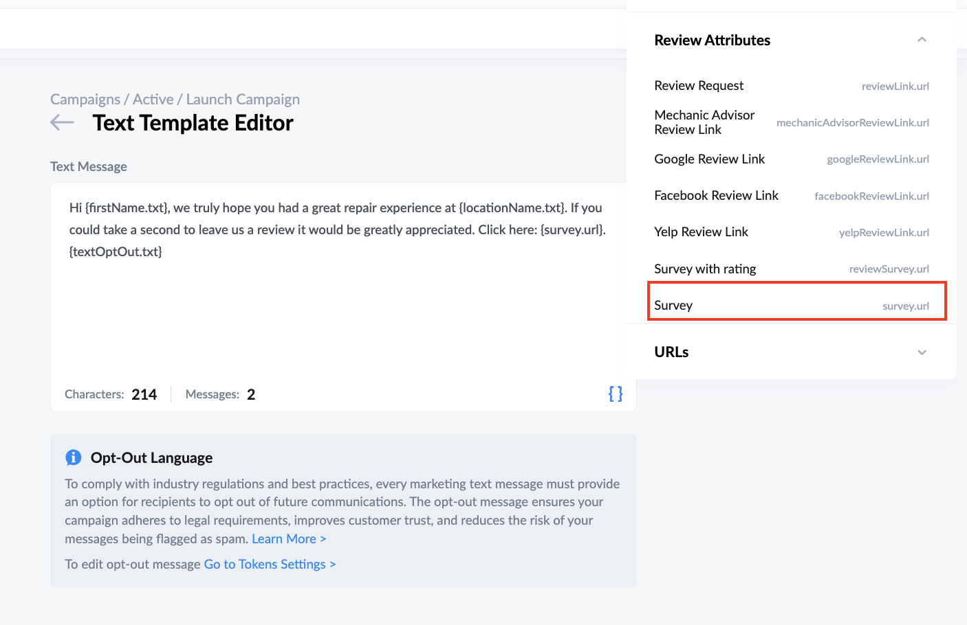 How to Create and Use Steer Surveys without Review Buttons - {survey.url}